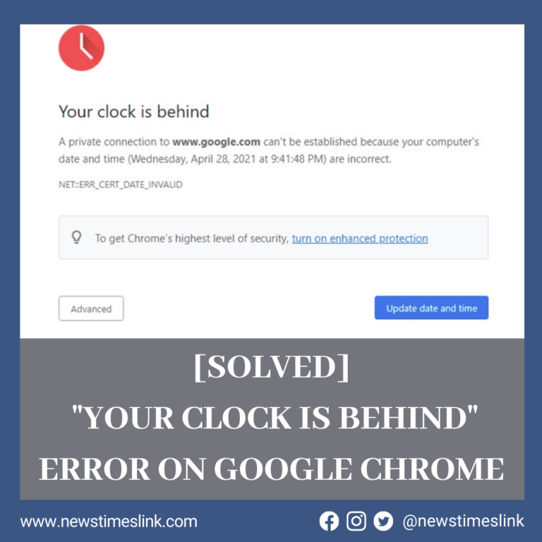  Solved Your Clock Is Behind Error On Google Chrome
